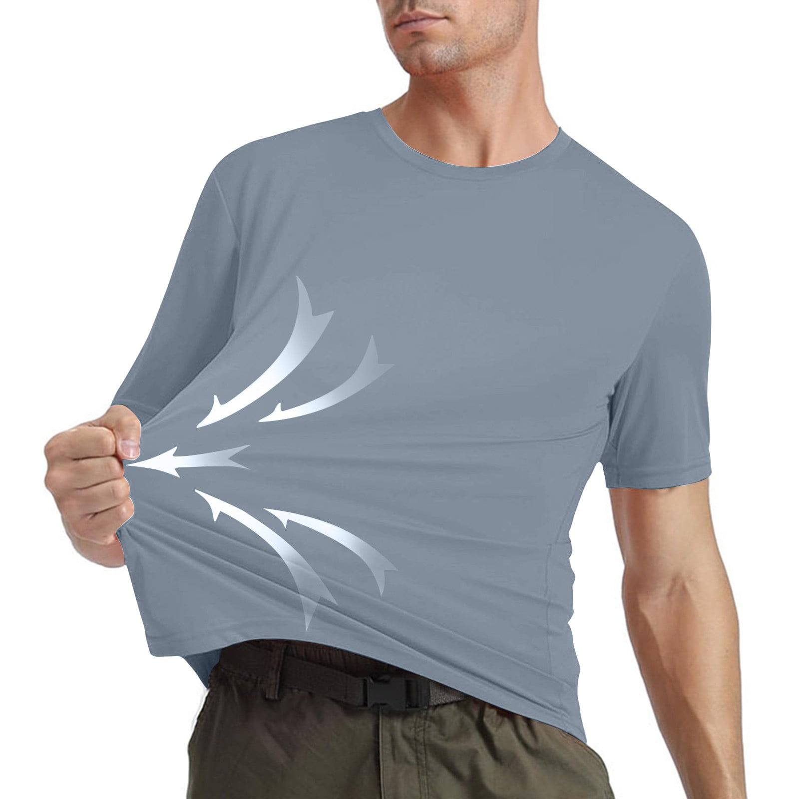 BinBiL Men's Short Sleeve UPF 50+ T-Shirt Quick Dry Rash Guard Athletic ...