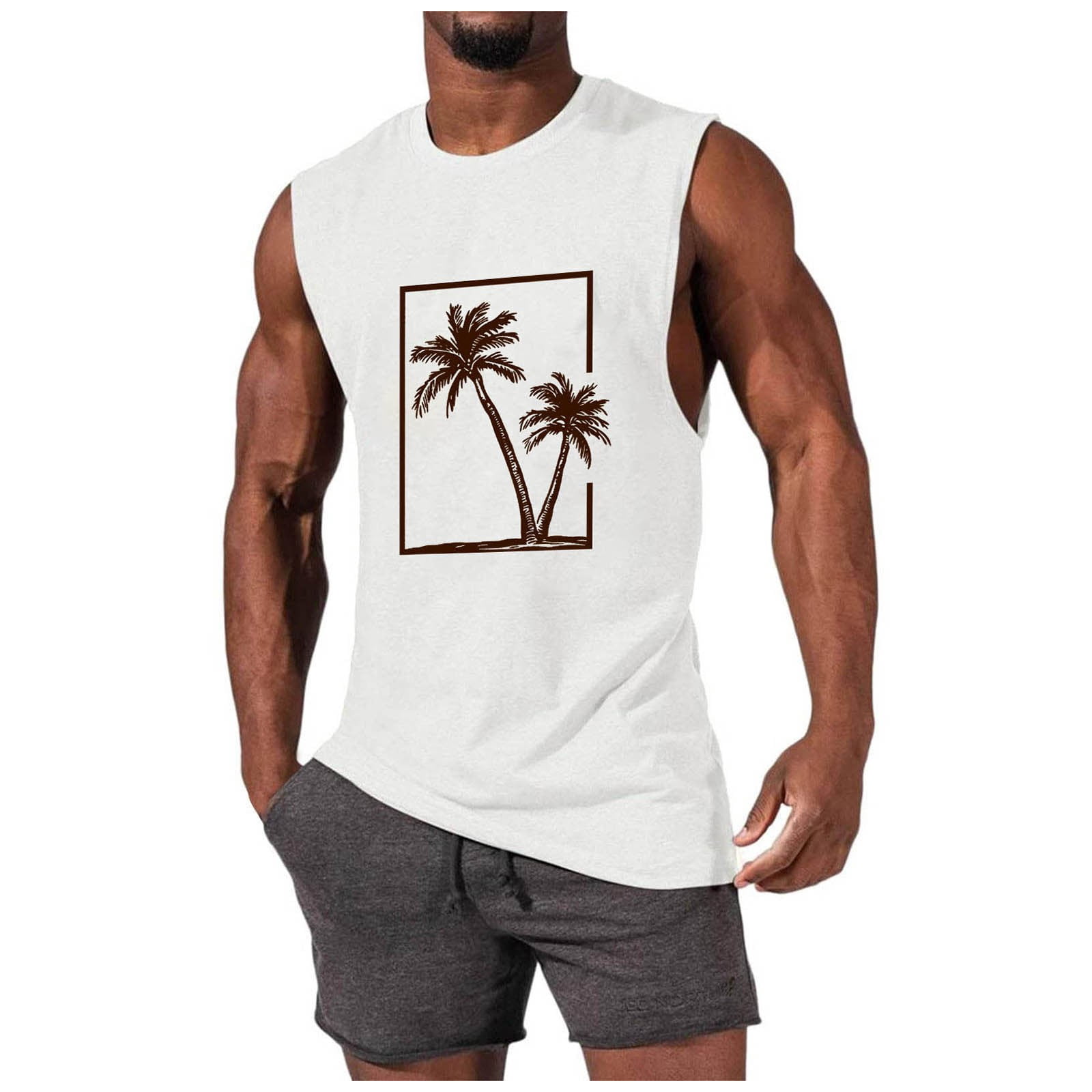 BinBiL Men's Summer Tank Top Cotton Sleeveless Shirts High Elasticity ...