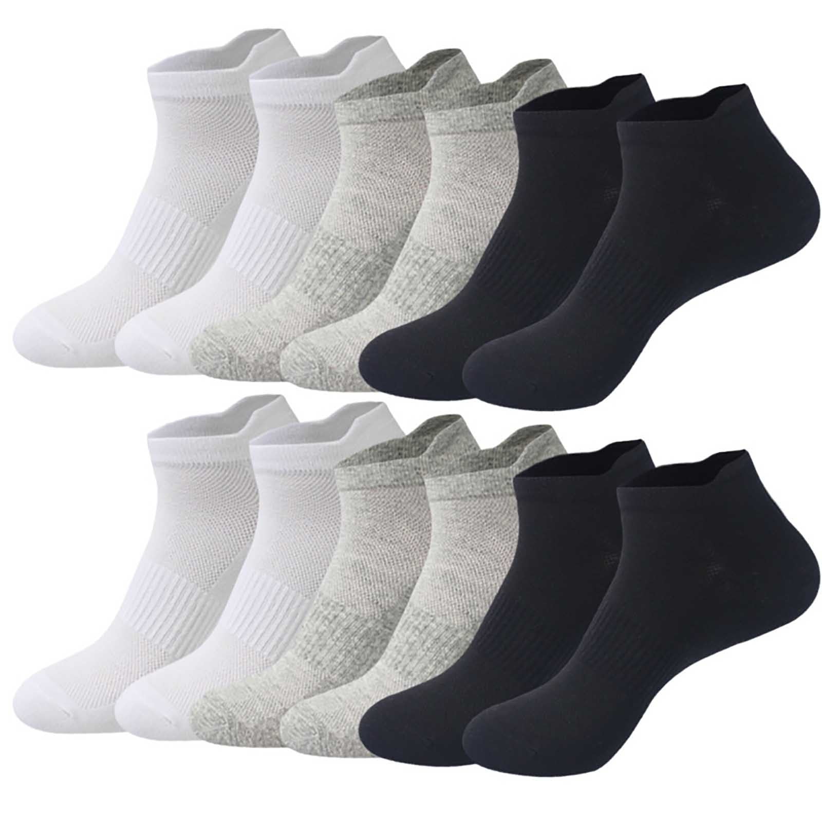 BinBiL Mens Athletic Ankle Socks Moisture Wicking Cushion Running Low ...