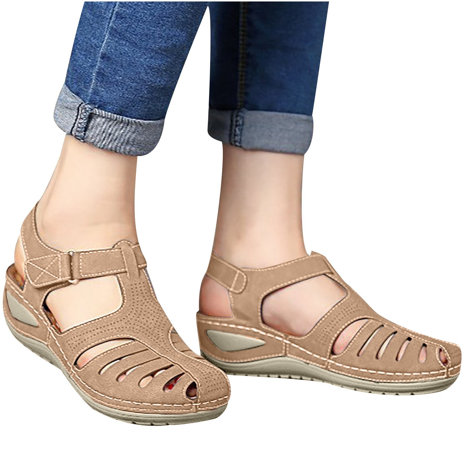 BinBiL Women Comfortable Flat Sandals: Dressy Summer Sandal - Closed ...