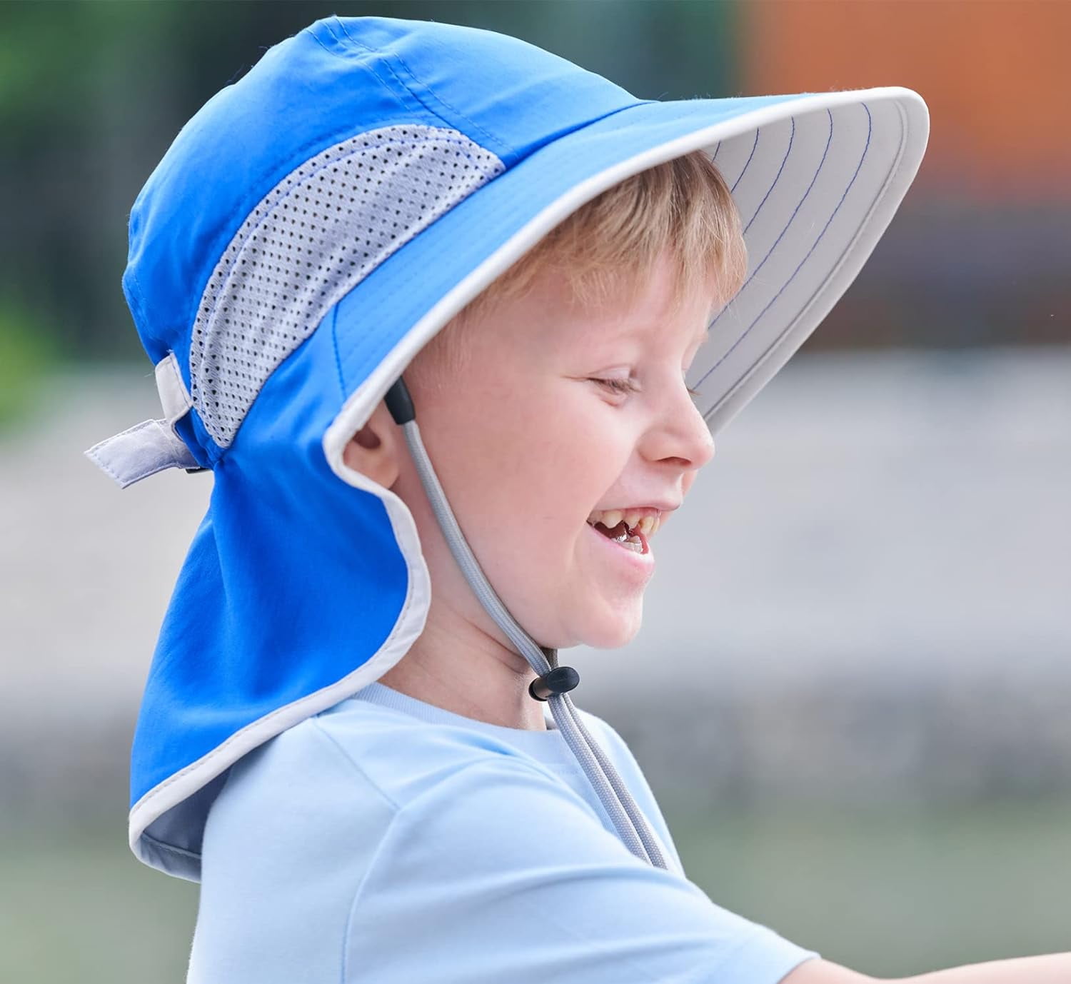 BinDamon Kids Breathable UV Sun Protection Beach Hat with Neck Flap ...