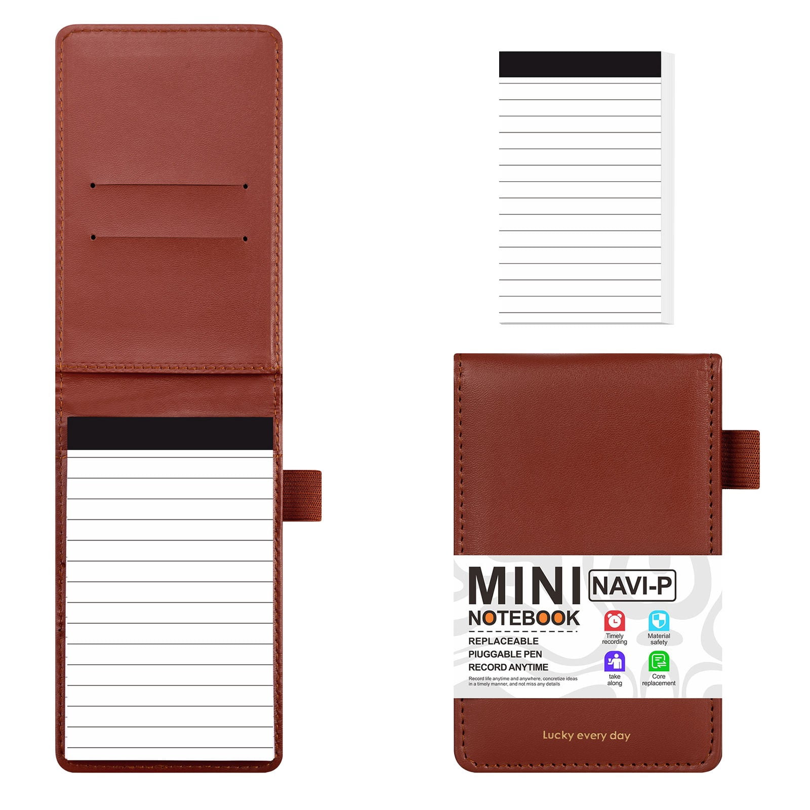 BinKFF 1 Pack Leather Notebook Journals Bulk 9" x 9" Harder Cover A7 ...