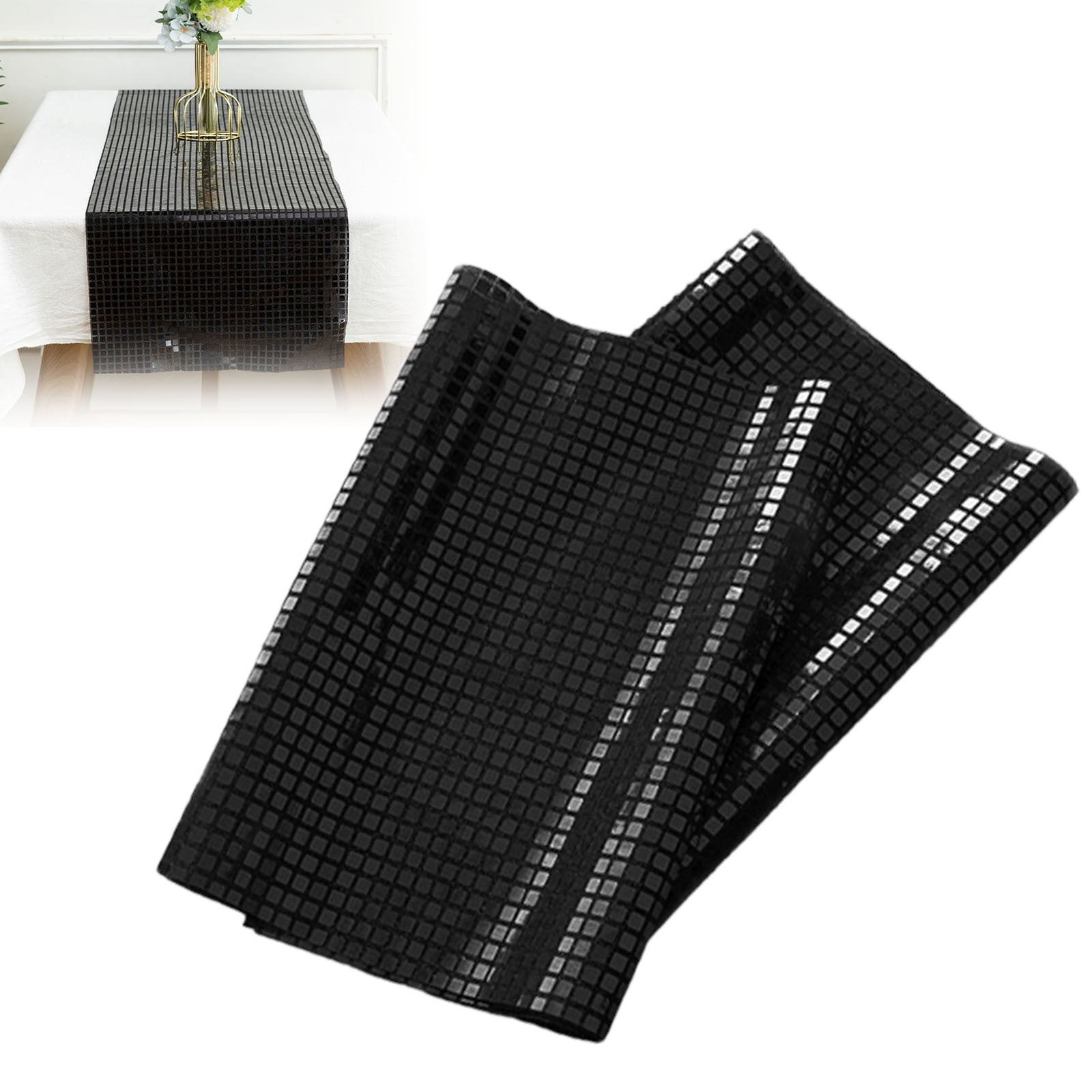 BinKFF 12 x 70 Inches Glitter Disco Party Table Runner Disco Ball Decor ...