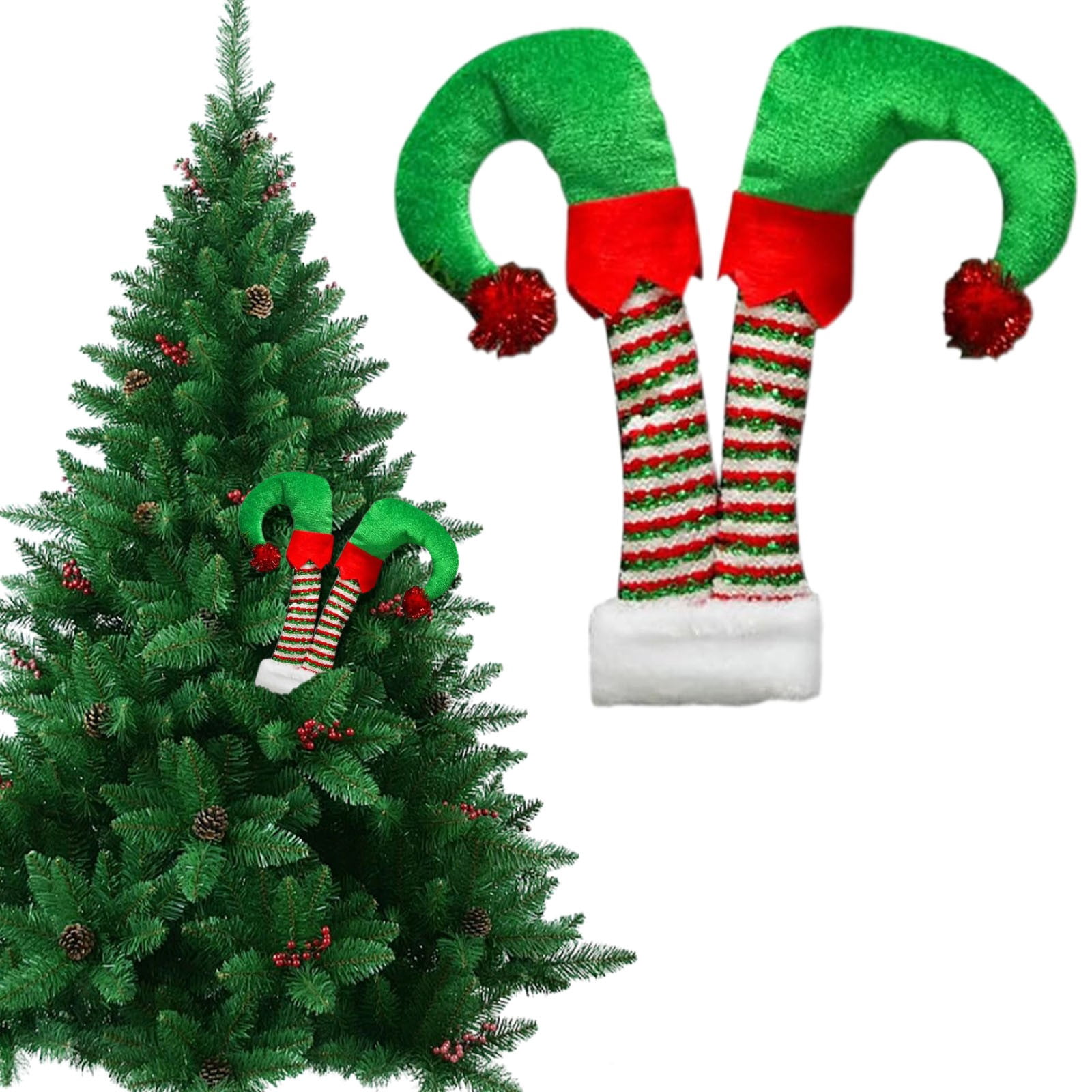 BinKFF 9.5'' Elf Legs for Christmas Tree Christmas Elf Stuffed Legs ...