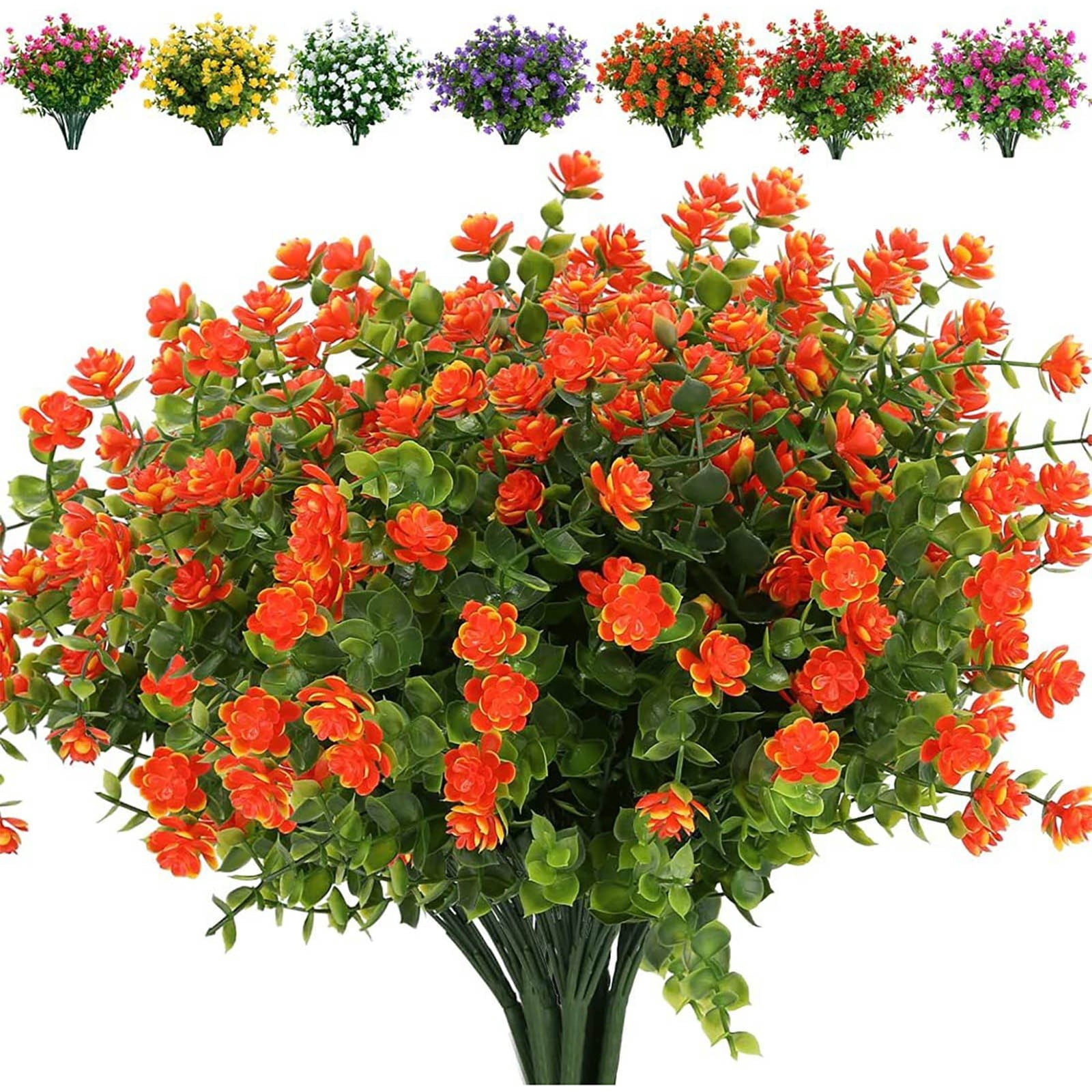 BinKFF Artificial Flowers Outdoor Fake Plants, UV Resistant No Fade ...