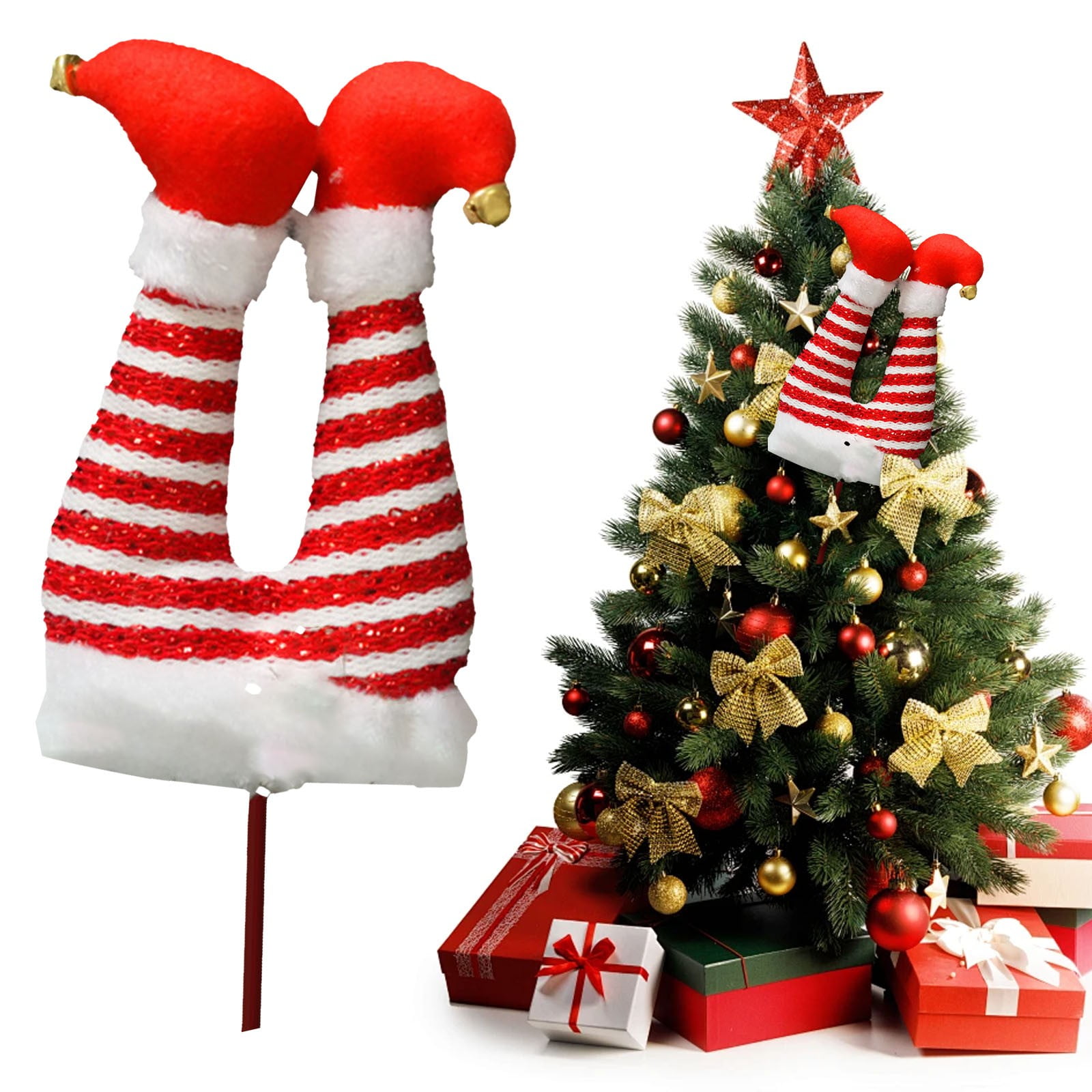 BinKFF Christmas Elf Legs Picks 14 Inch Elf Feet Christmas Tree ...
