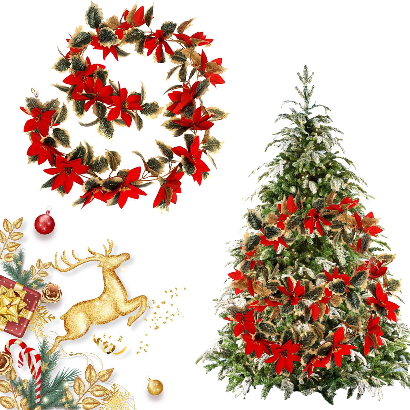 BinKFF Christmas Vine Decorations, 6.5Ft Christmas Garland Artificial ...