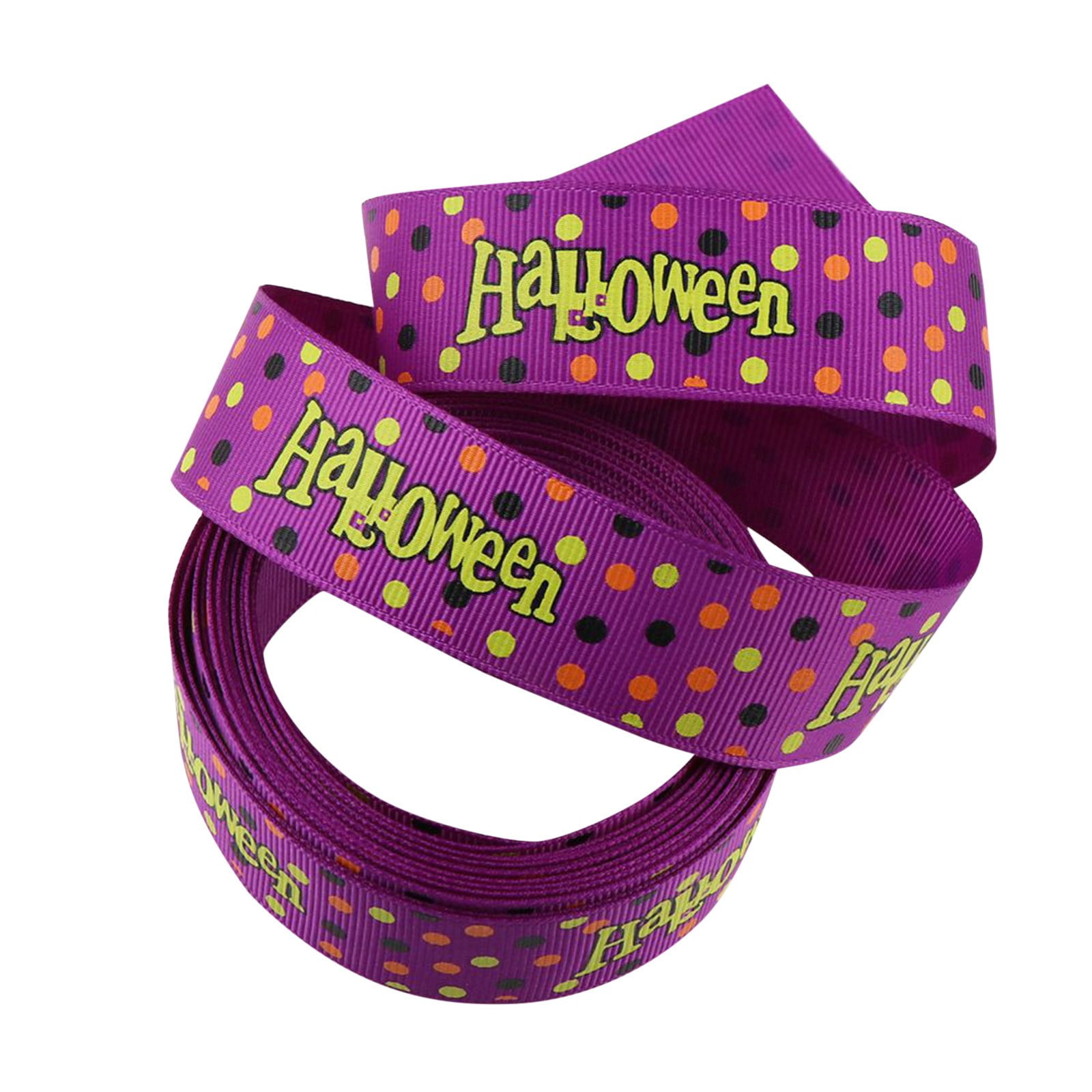 BinKFF Halloween Wired Edge Ribbons - Bat Spider Web Printed Ribbons ...