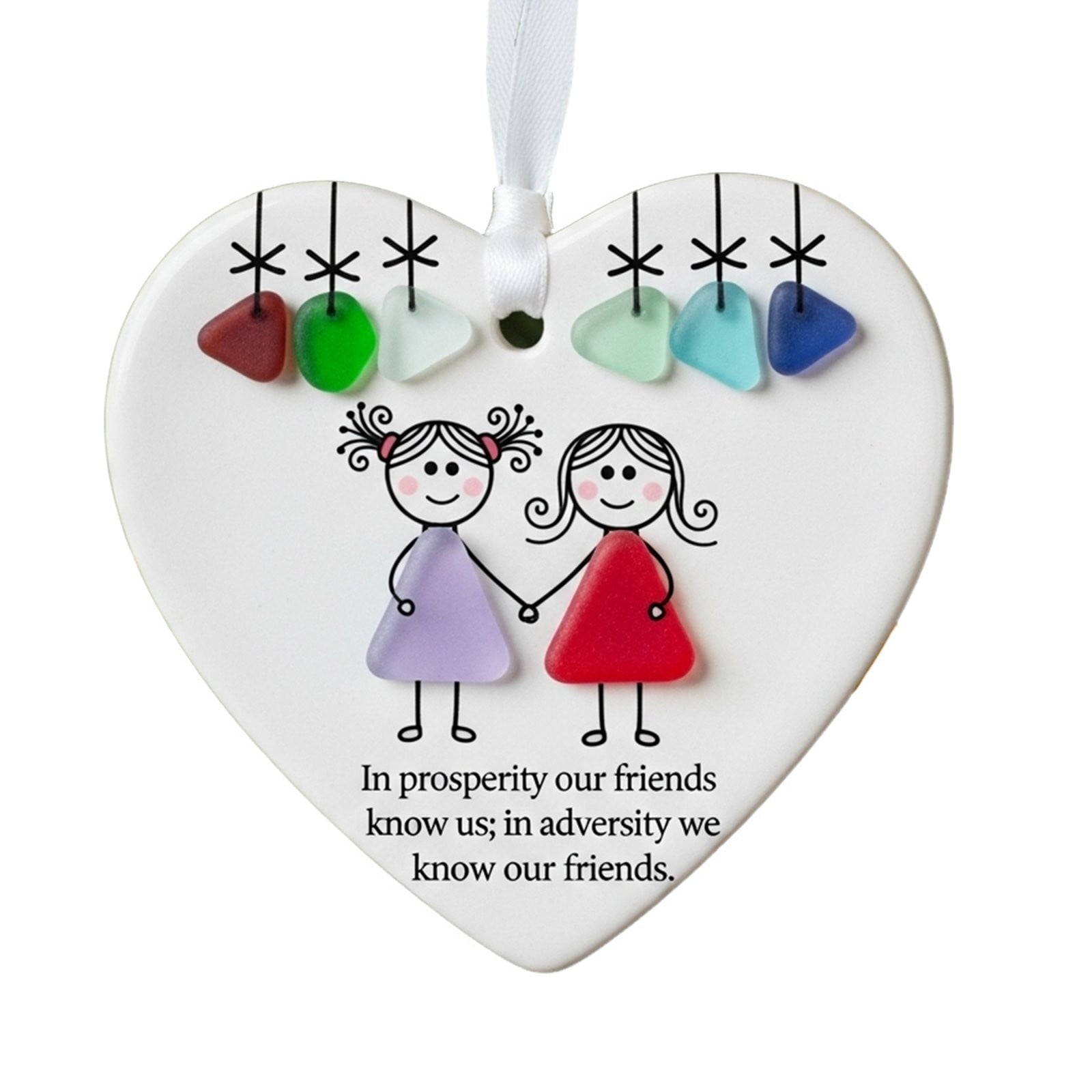 BinKFF Heart-Shaped Sea Glass Friendship Decor Friendships Heart Sea ...