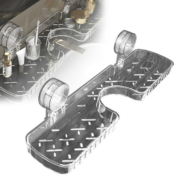 BinKFF No-Drill Bathroom Suction Storage Box,Corrugated Suction Cup ...