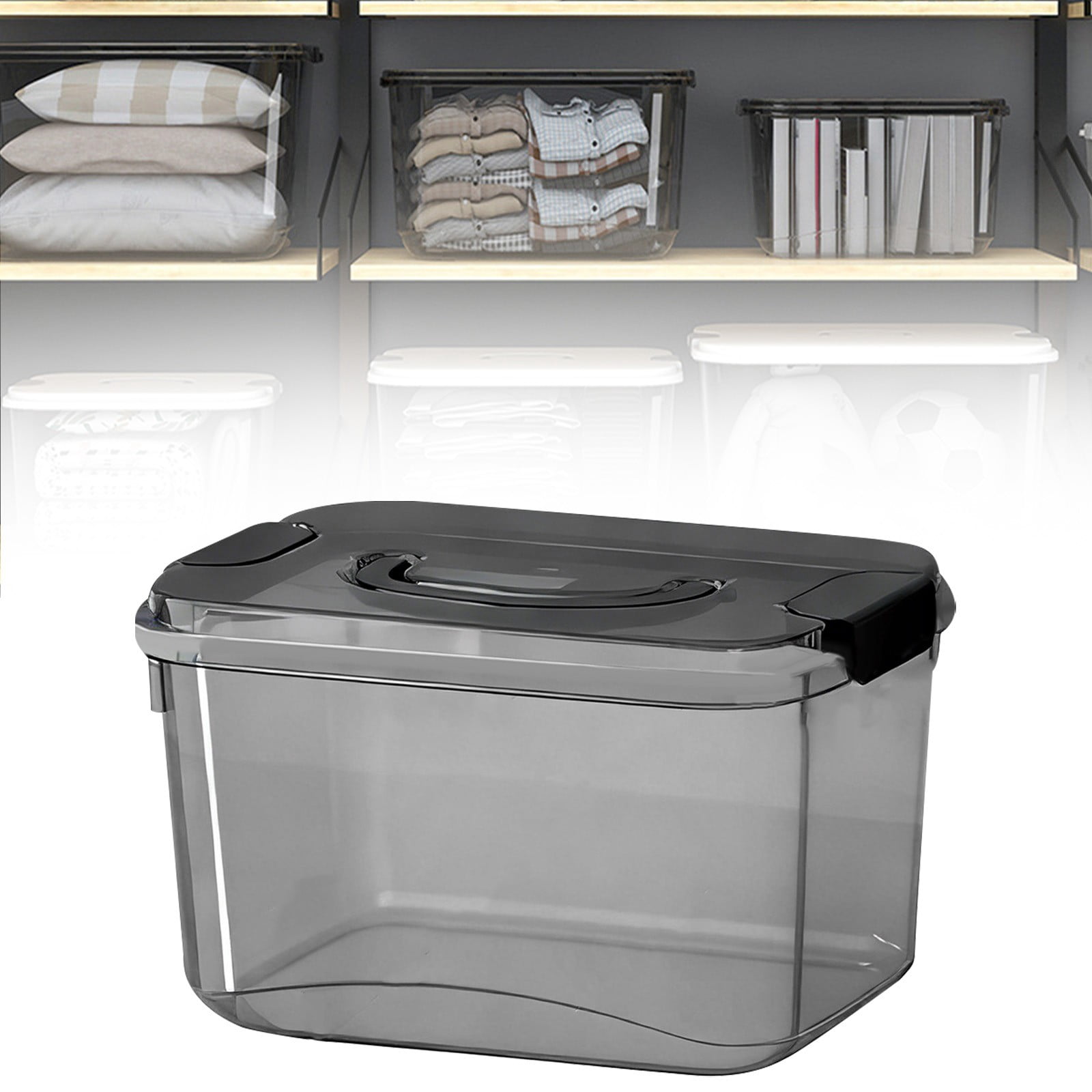 BinKFF Plastic Storage Bins with Lid & Handle, 5.5 Quart Clear Storage ...