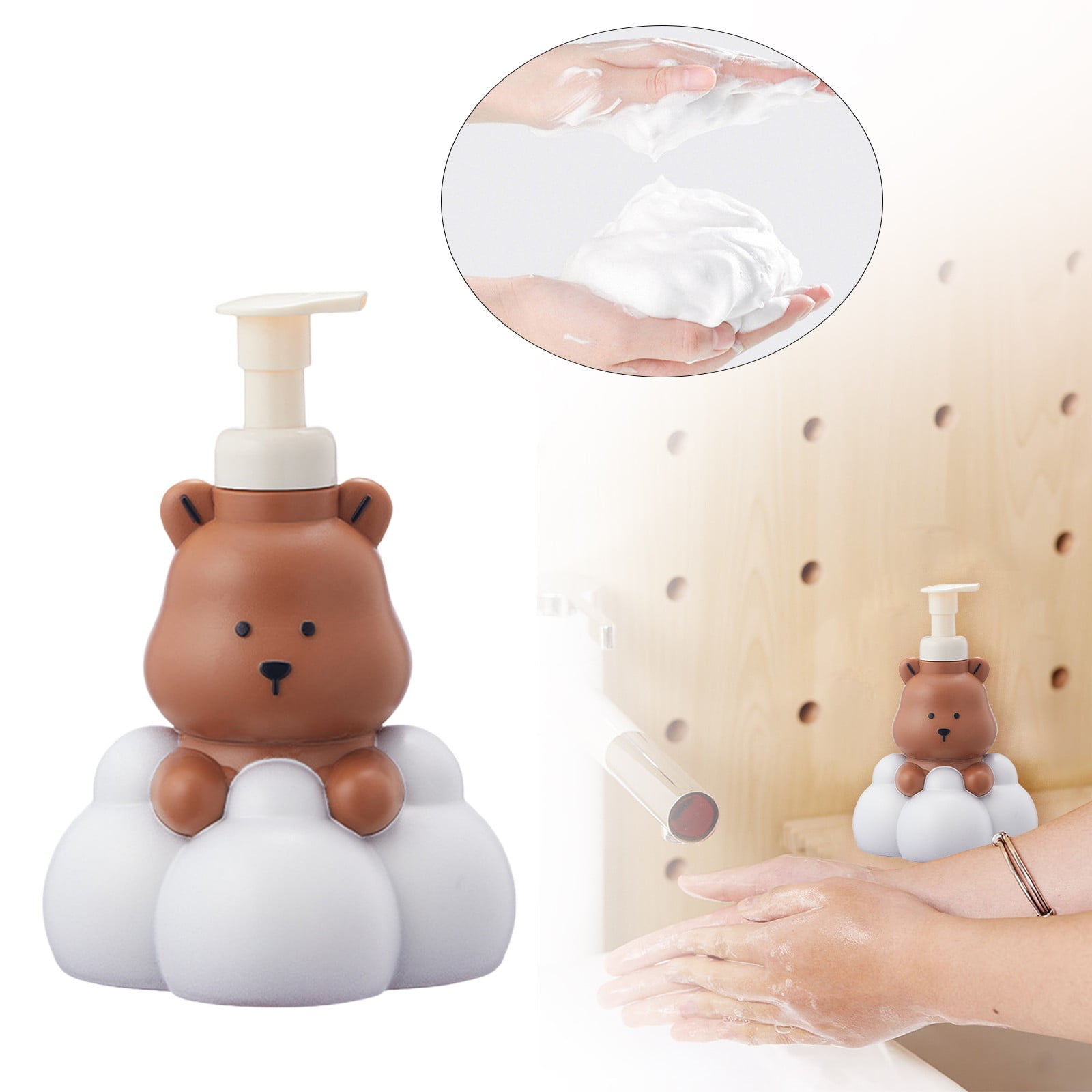 BinKFF Pump Bottle, Cute Soap Dispenser for Kids, Kawaii Cartoon Bear ...