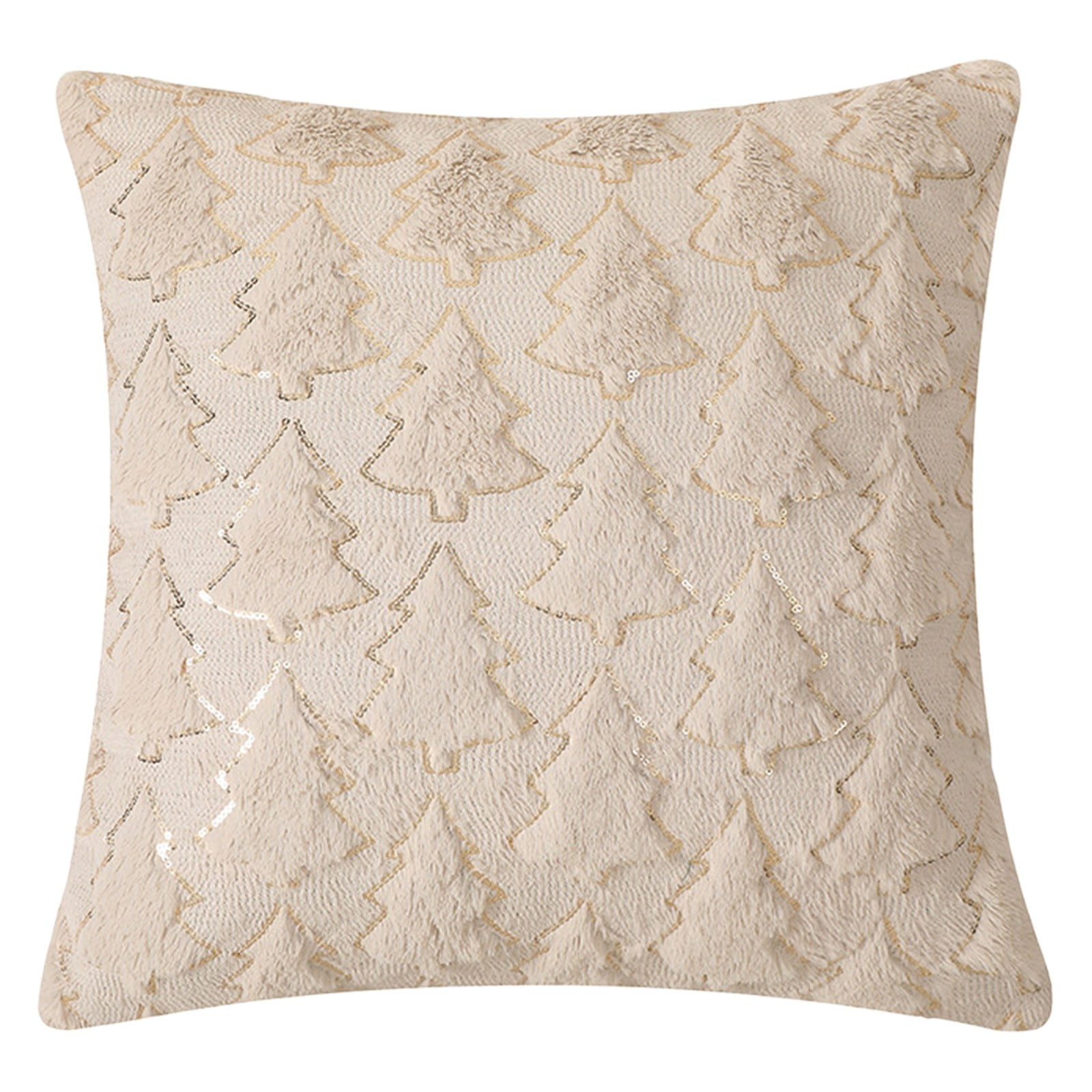 BinKFF Sequin Embroidery Christmas Tree Pillow Covers, Soft Faux Plush ...