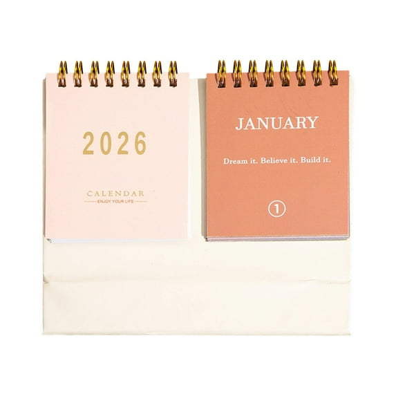 BinKFF Small Desk Calendar 2026 - Standing Flip Mini Desktop Calendar ...
