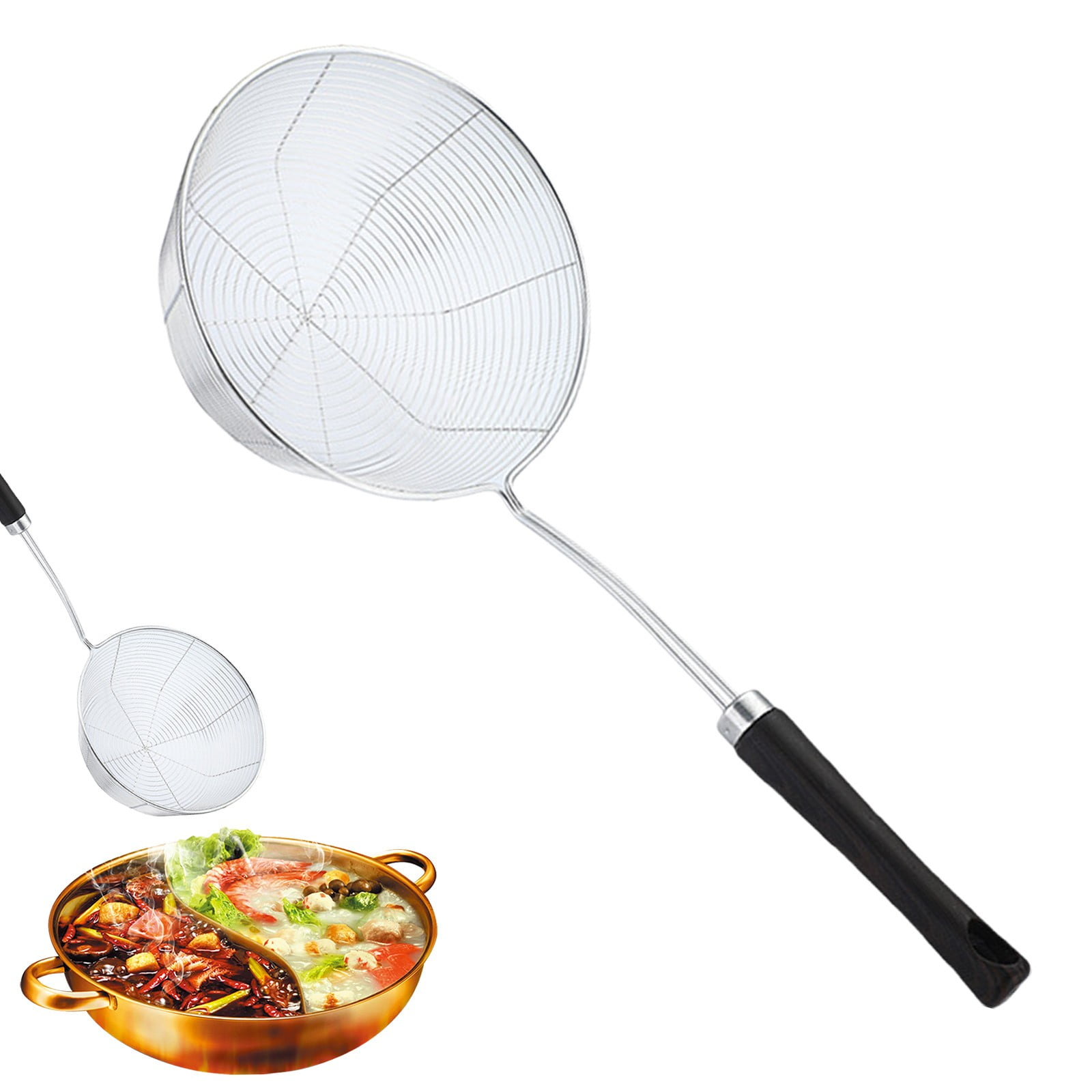 BinKFF Spider Strainer Skimmer Spoon, Fine Mesh Stainless Steel Sieve ...