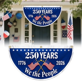 Patriotic Half Circle American Flags for Outdoor & Indoor Celebrations