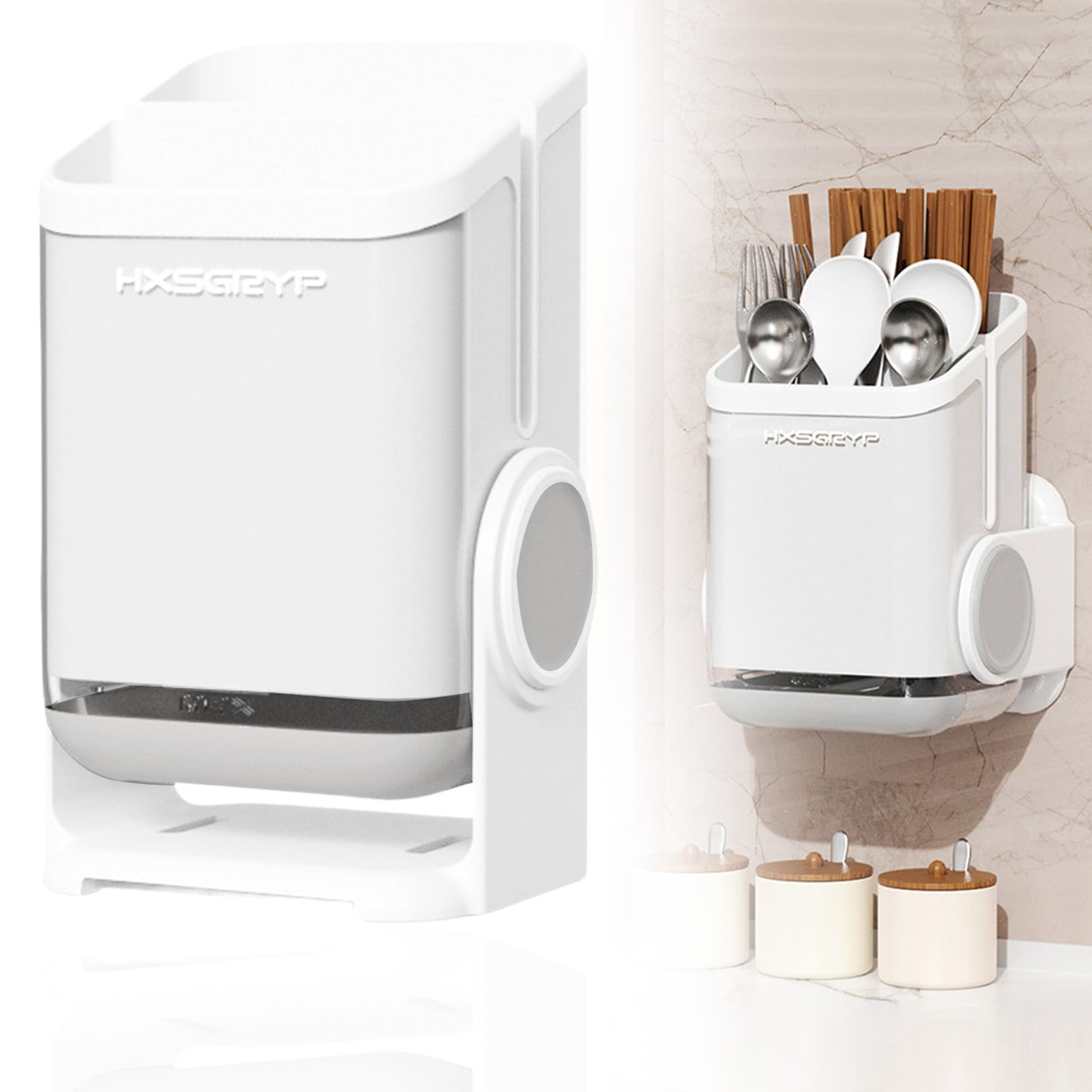 BinKFF Utensil Holder, Waterproof Compartmental Storage Cutlery Drainer ...