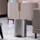 BinMax 3.17 Gallon Stainless Steel Pedal Trash Can, Silent Close Lid - Walmart.com