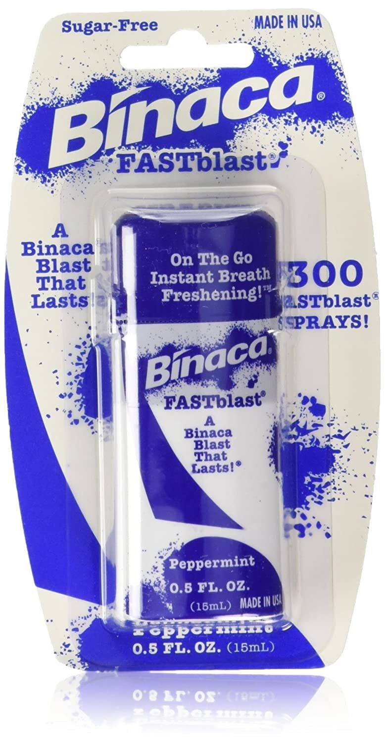Binaca Fast Blast Breath Spray PepperMint 0.50 oz (Pack of 6) - Walmart.com