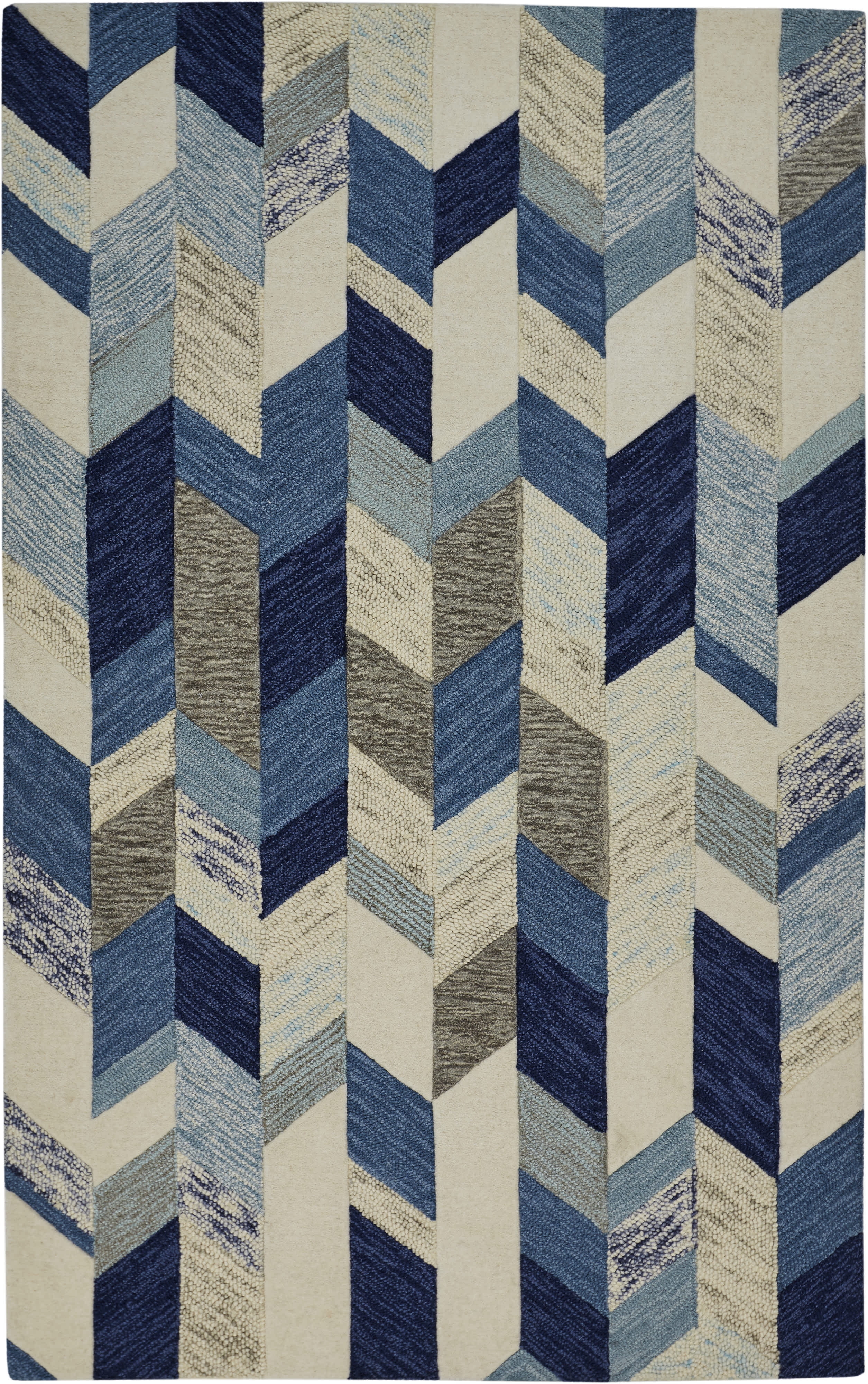 Binada Tufted Graphic Chevron Rug, Cobalt Blue/Ivory, 2ft x 3ft Accent Rug - Walmart.com