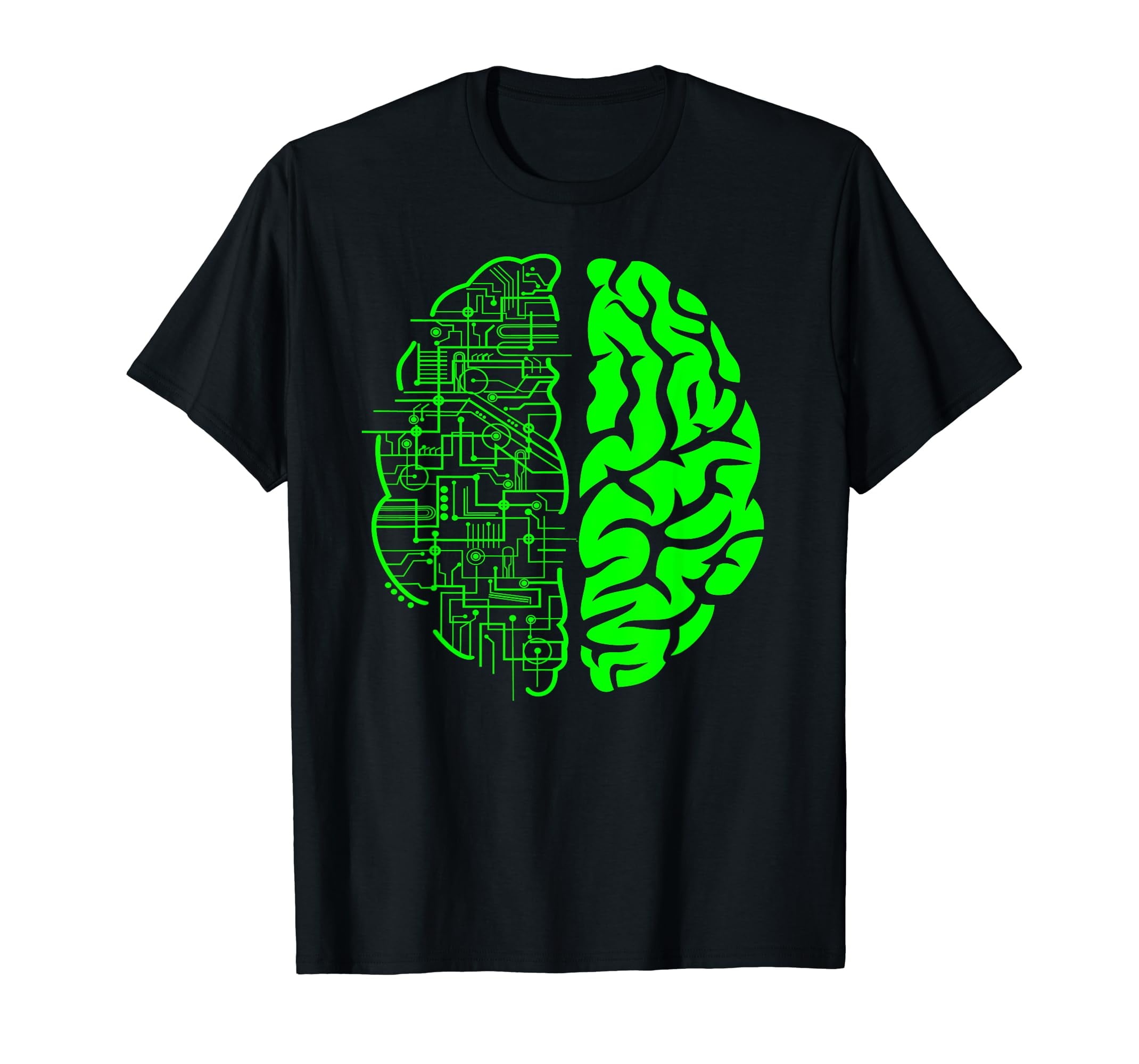 Binary AI Computer Circuit Electric Game Lovers Gift & Brain T-Shirt ...