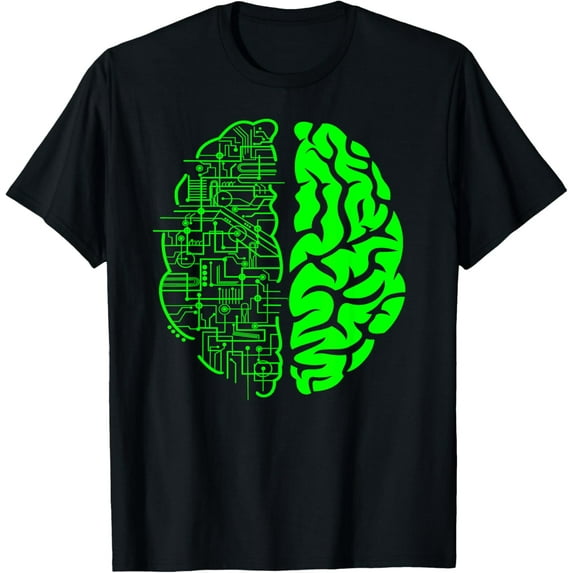 Binary AI Computer Circuit Electric Game Lovers Gift & Brain T-Shirt ...