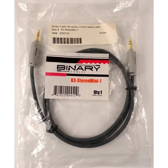 Binary B3 High Performance Shielded Audio Cable 3.5Mm Male To 3.5Mm ...