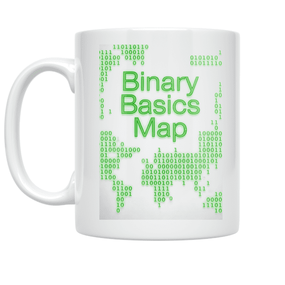 Binary Basics Map Design - Computer Science Enthusiast - 11 oz Ceramic ...