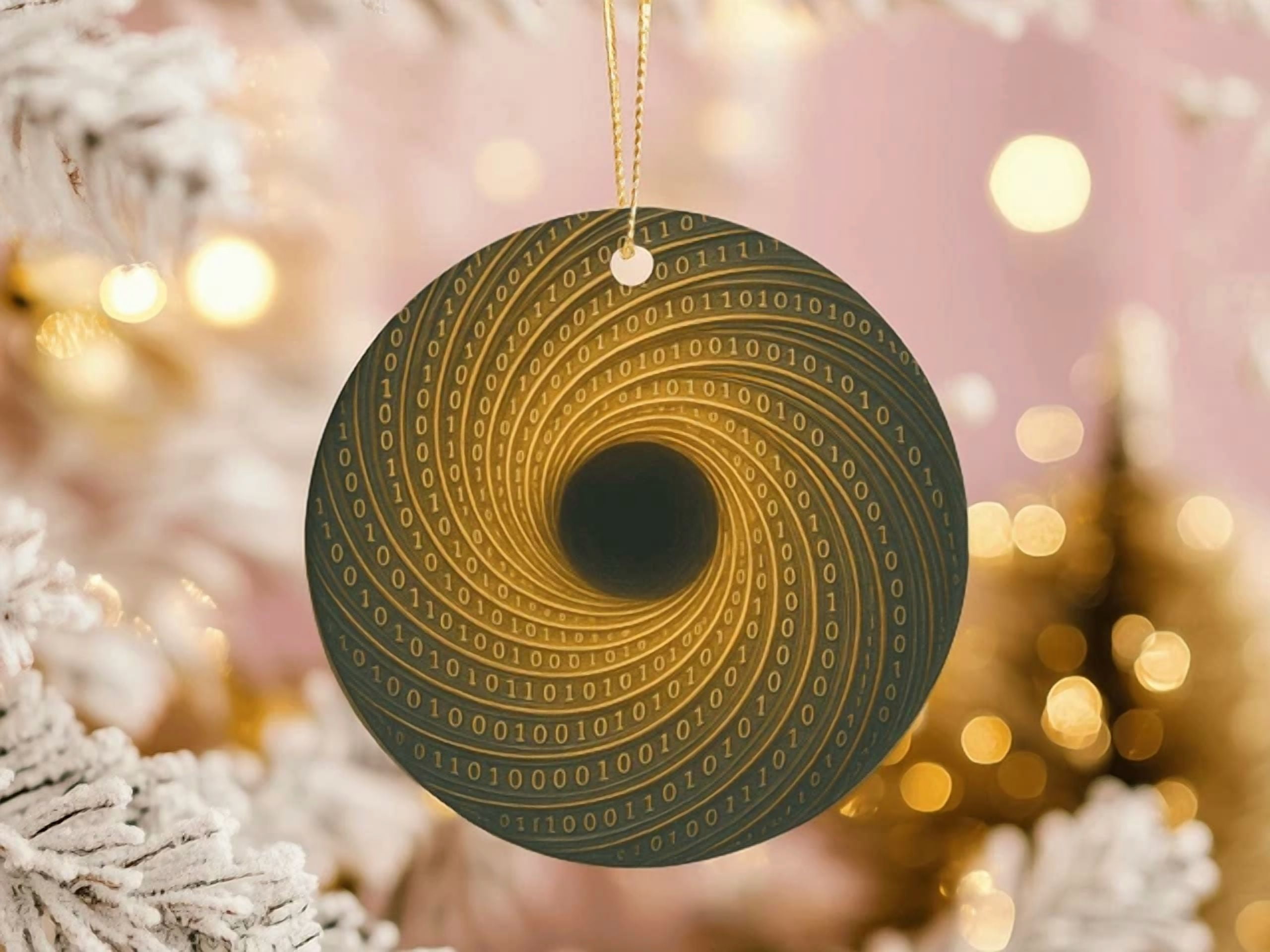 Binary Black Hole Ornament | Spiral Sci-Fi AI Space Decor 2PCS ...