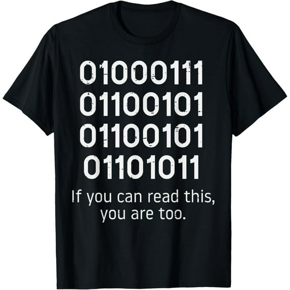 Binary Code Graphic T-Shirt for Programmers Coder Print - Walmart.com