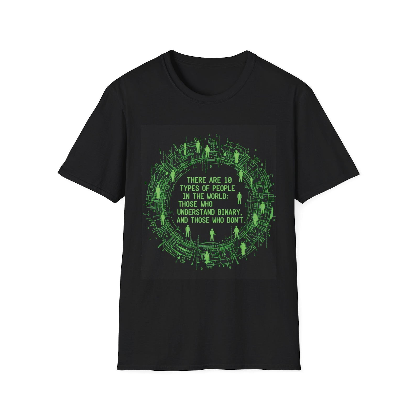 Binary Code Humor “10 Types of People” Graphic Tee, Techy Nerd Geek ...