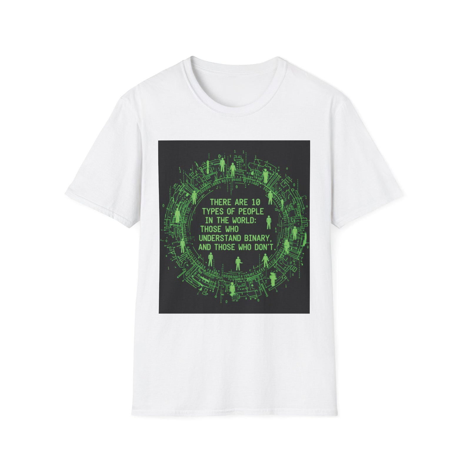 Binary Code Humor “10 Types of People” Graphic Tee, Techy Nerd Geek ...