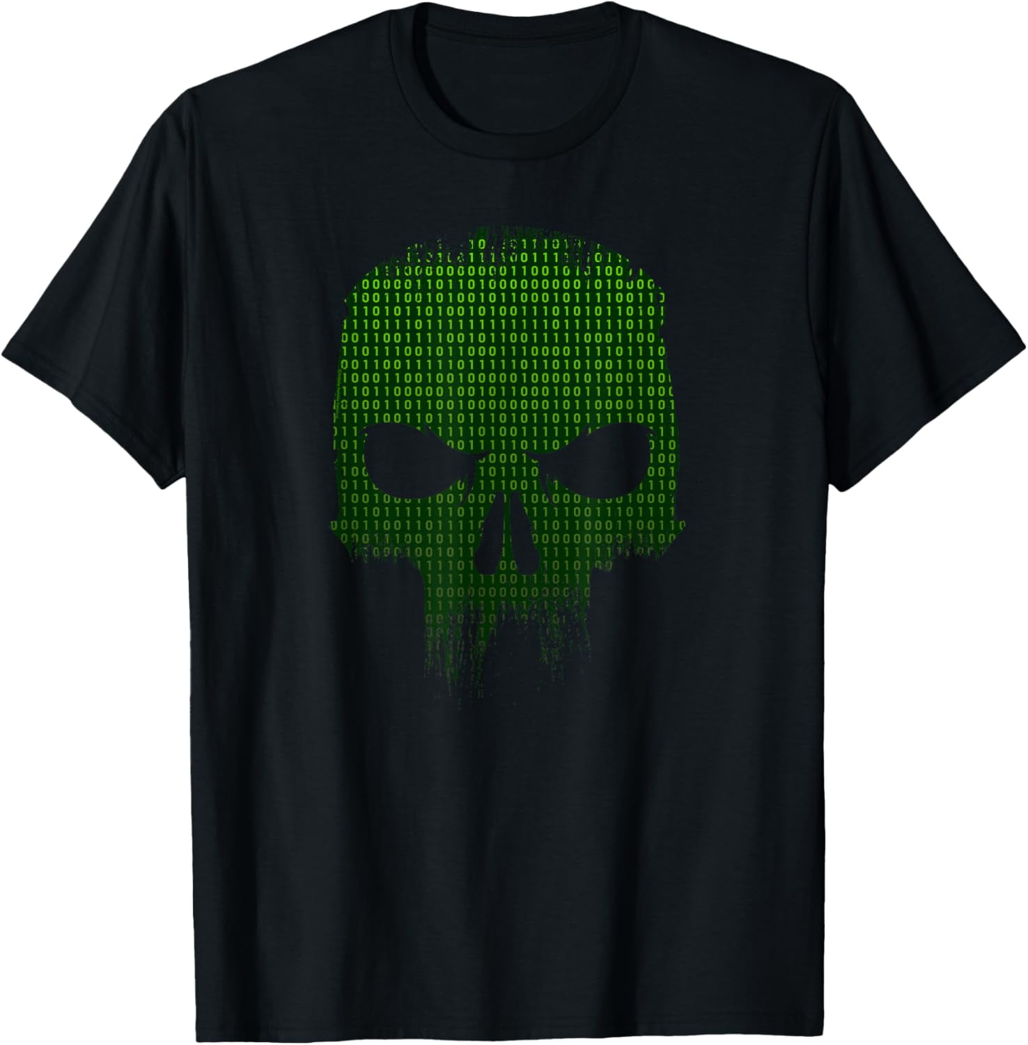 Binary Code Skull Computer Programmer Developer Tech Geek T-Shirt ...