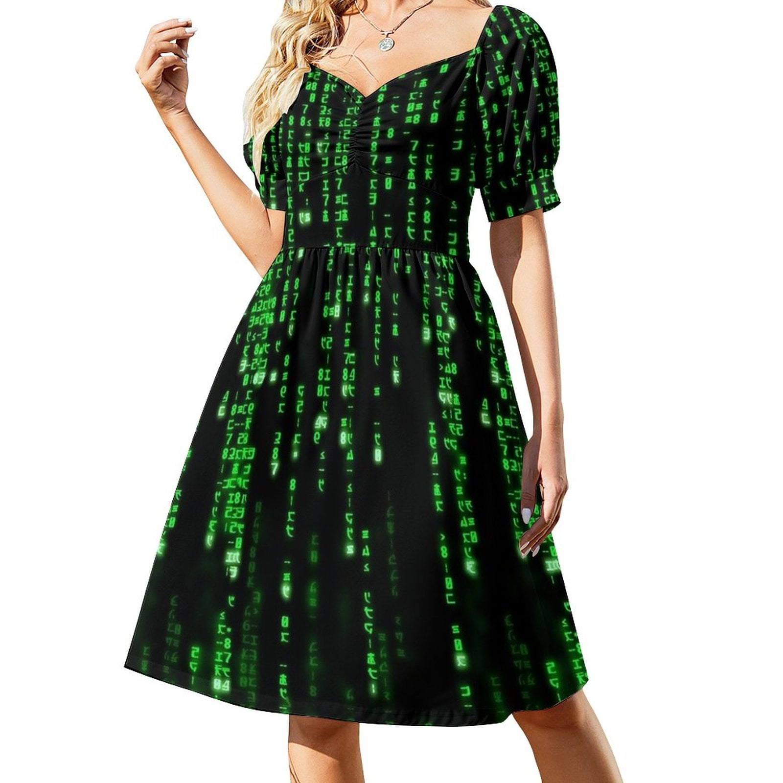 Binary Code - The Matrix Program Sleeveless Dress Women's summer skirt ...