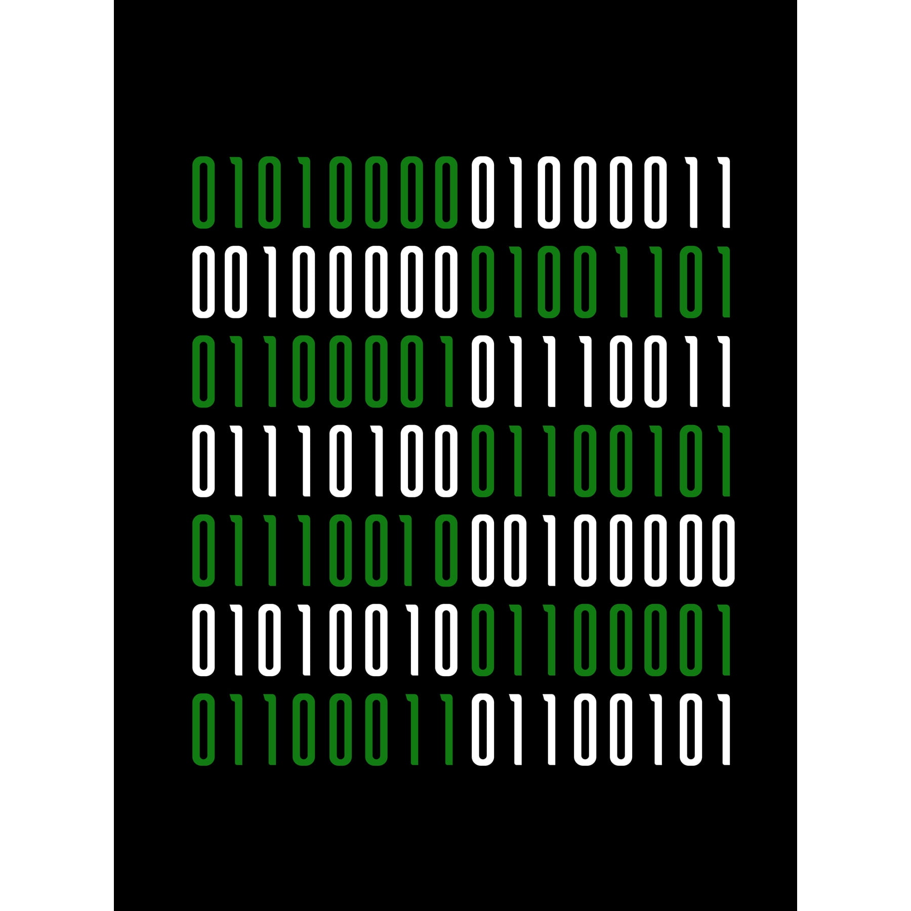 Binary PC Master Race Nerd Joke Humour Quote Extra Large XL Wall Art ...