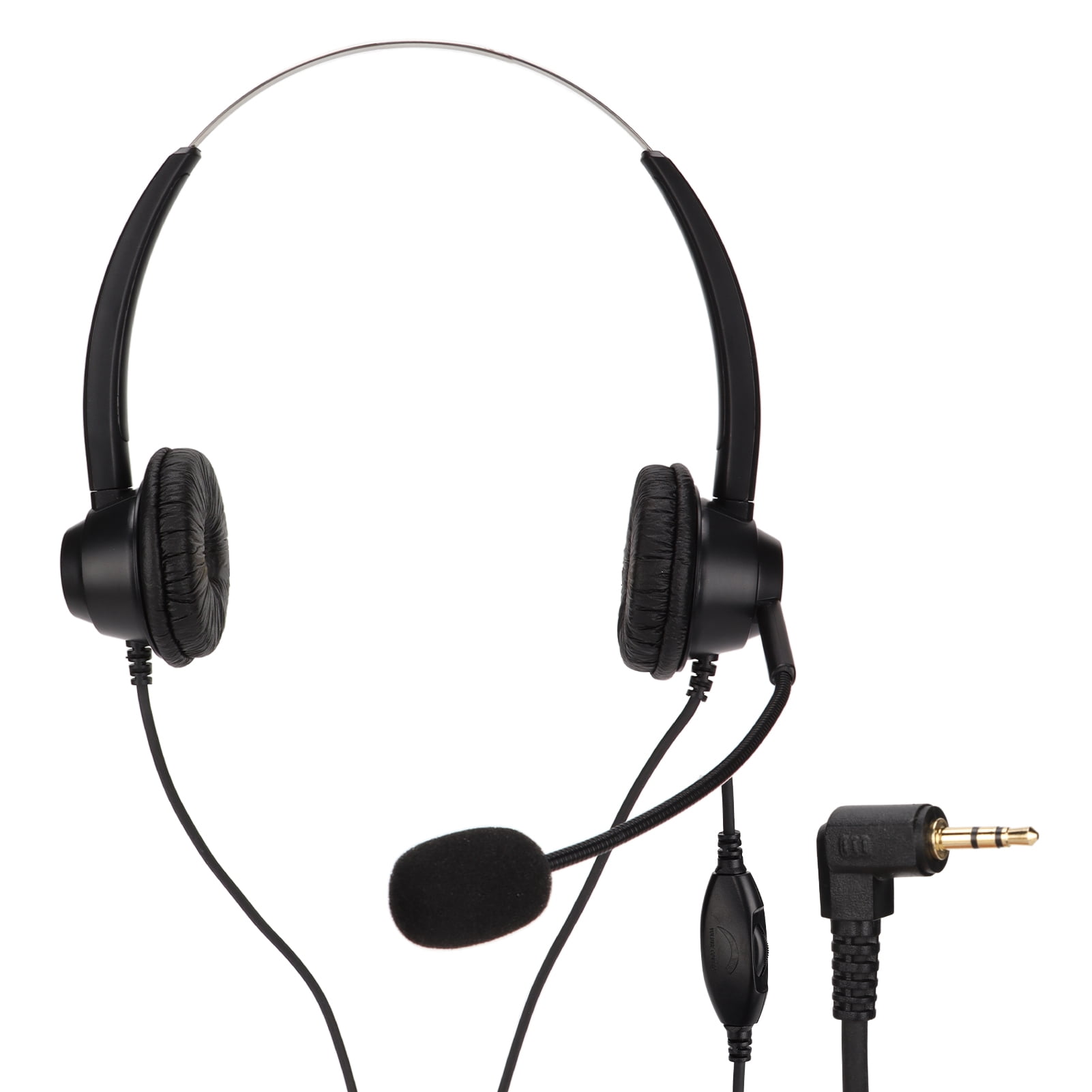 Binaural Wired Call Center Headphone with Mic 2.5mm Plug for Home ...