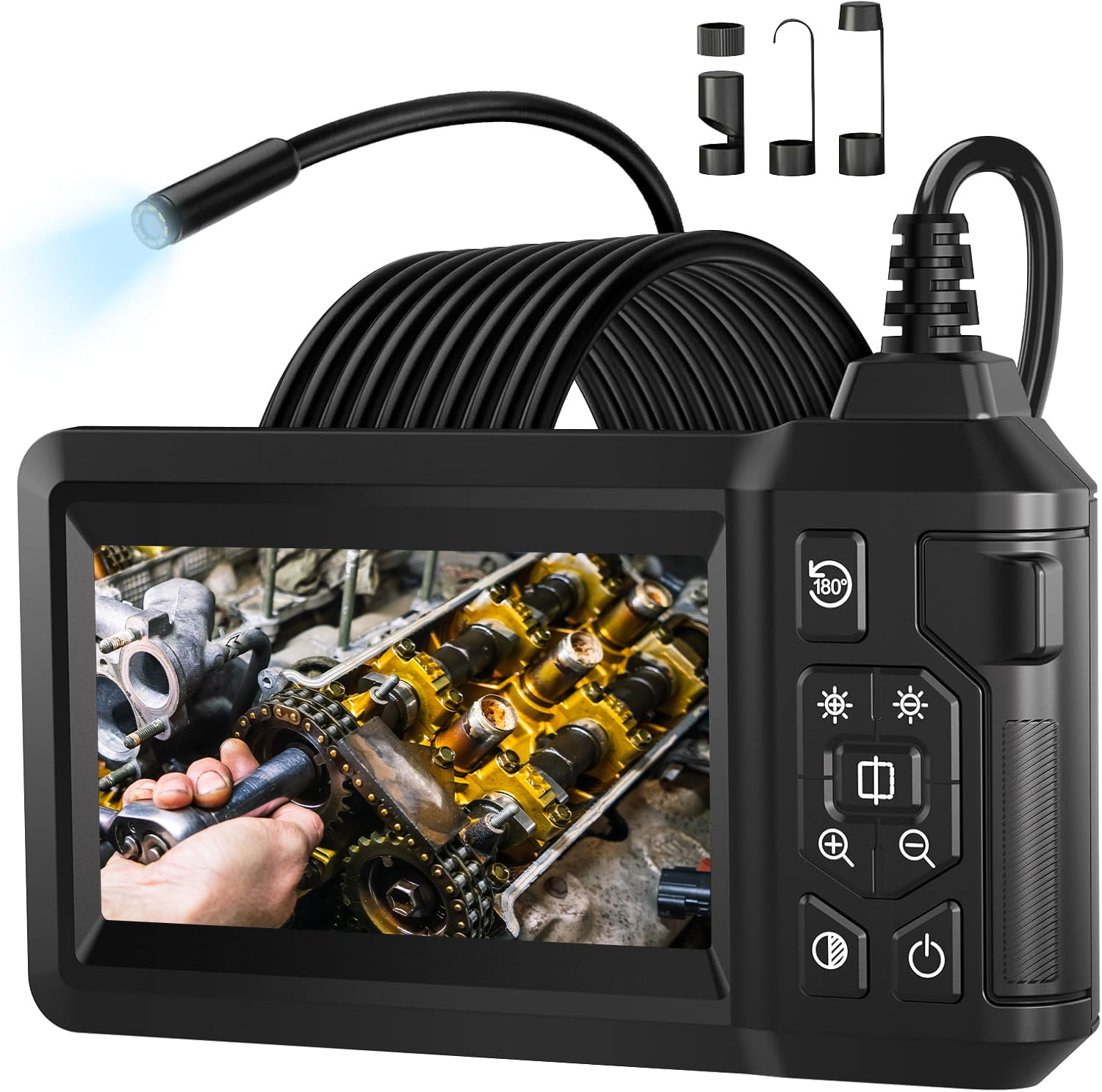 Binazon Endoscope Camera with Light, Borescope with 4.3" IPS Screen ...