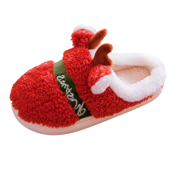 Binbangqi Men Slippers Wide Cute Fuzzy Reindeer Bedroom Indoor Shoes ...