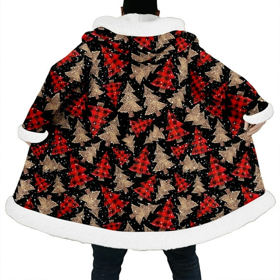 Binbangqi Mens Fall Jackets Full-Zip Fleece Xmas Tree Plaid Long Down ...