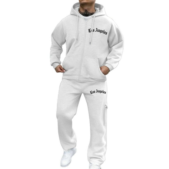 Binbangqi Mens Gym Track Suit Set Waffle Hoodies Sweatsuits Sports ...