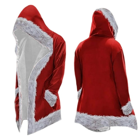 Binbangqi Work Coats for Men Open Front Xmas Printed Long Jacket ...