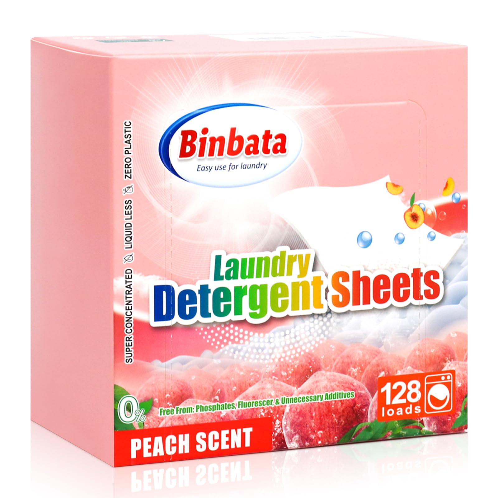 Binbata Laundry Detergent Sheets, Up To 128 Loads Hypoallergenic Eco ...
