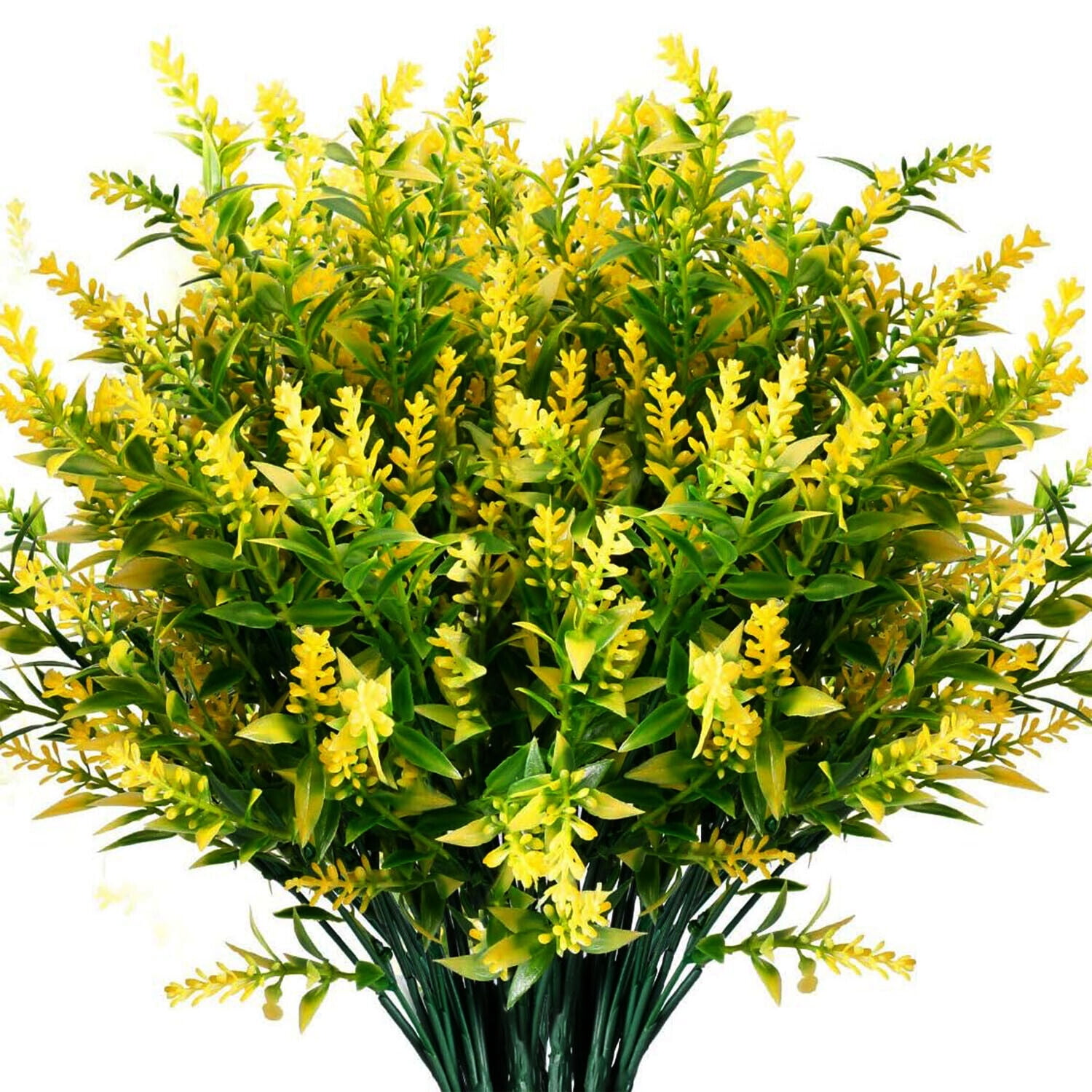 16 Bundles Artificial Lavender Flowers Outdoor UV Resistant Summer Fake Plastic Flowers Faux ...