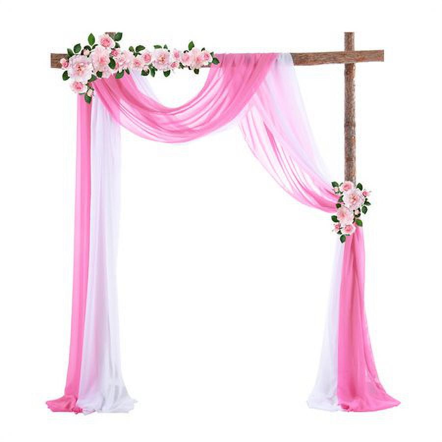 Bincy 28x220'' Background Cloth Drapery Ceremony Reception Swag Chiffon Gauze Curtains Backdrop ...