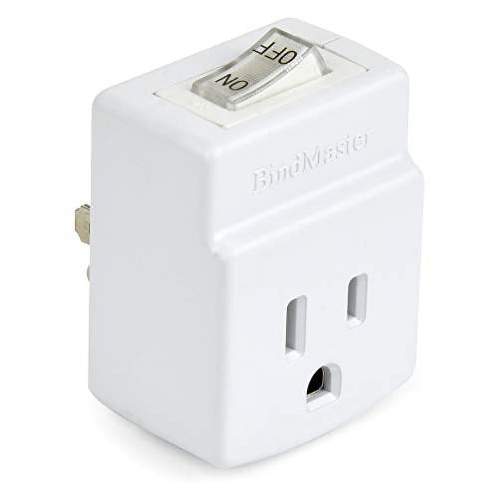 BindMaster 3 Prong Grounded Single Port Power Adapter with Indicator On ...