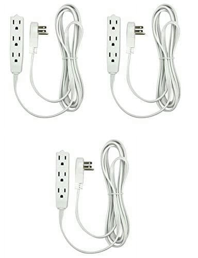 BindMaster 8 Feet Extension Cord/Wire, 3 Prong Grounded, 3 outlets ...