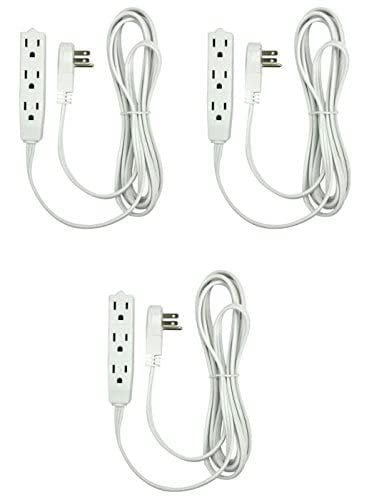 BindMaster 8 Feet Extension Cord/Wire, 3 Prong Grounded, 3 outlets ...