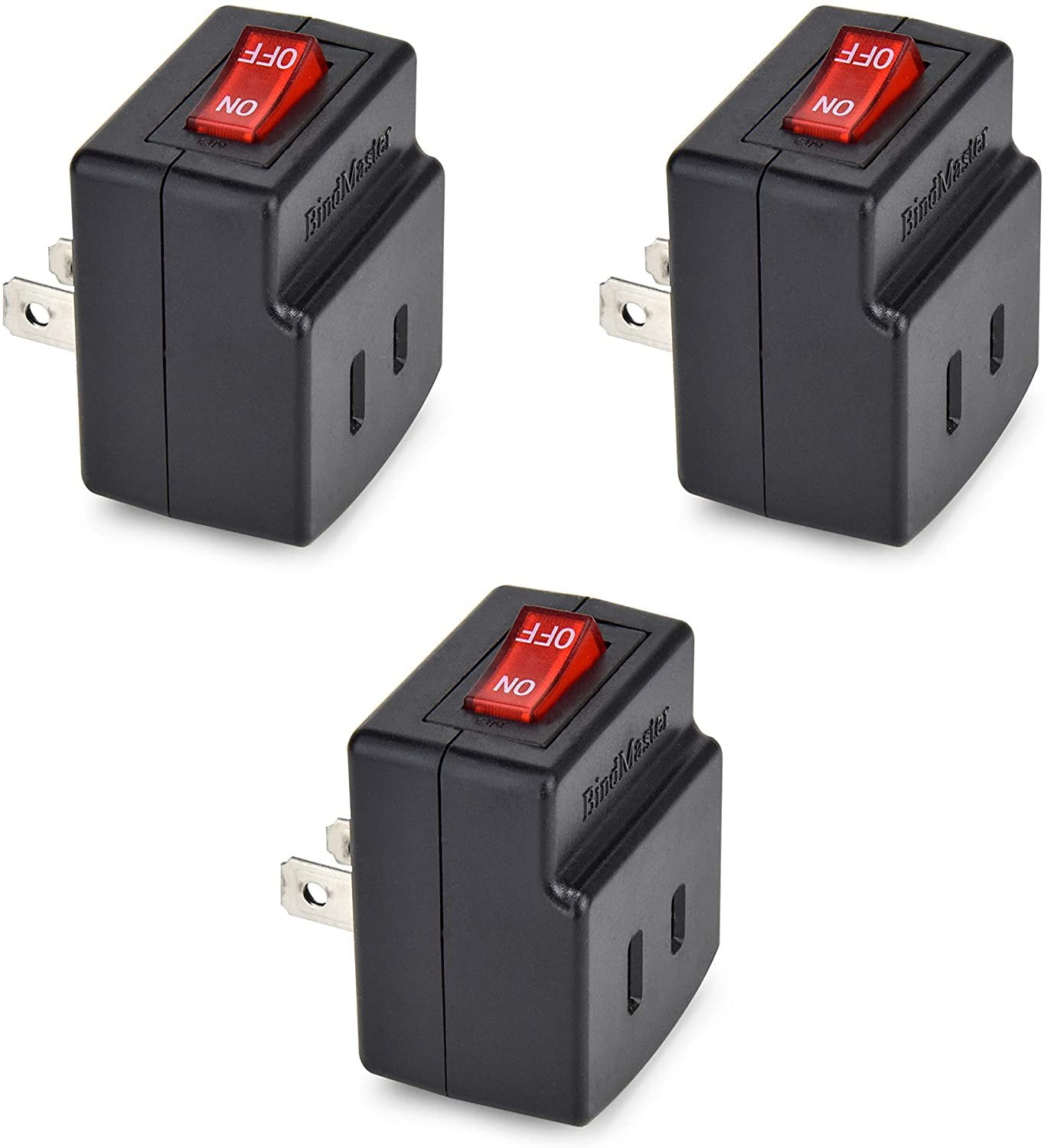 BindMaster Single Port Power Adapter for Outlet with Red Light ...
