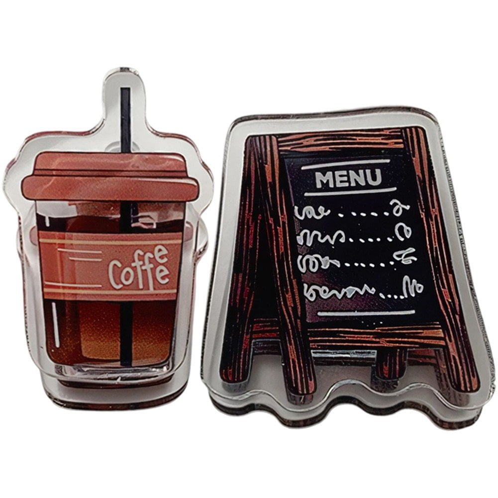 Binder Clips, Cute Coffee Acrylic Clips Notebook Clip, Retro Creative ...