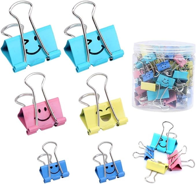 Binder Clips, Limque Paper Clips,Paper Clamps with Colored Cute Hollow ...